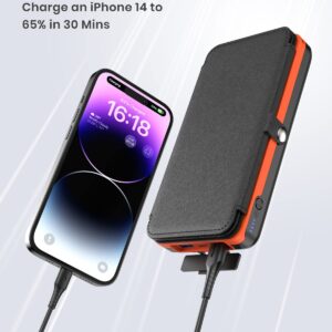 Hiluckey Solar Charger 27000mAh Power Bank 22.5W Fast Charging Portable Phone Charger with 4 Solar Panels USB C PD External Battery Pack with 3 USB Outputs for Cellphone Tablet