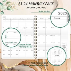 Academic Planner 2023-2024, July 2023 - June 2024, Weekly Planner, 8'' x 10'', Monthly Tabs, Holidays, Twin-wire Binding, Thick Paper, Check Boxes, Flexible Cover