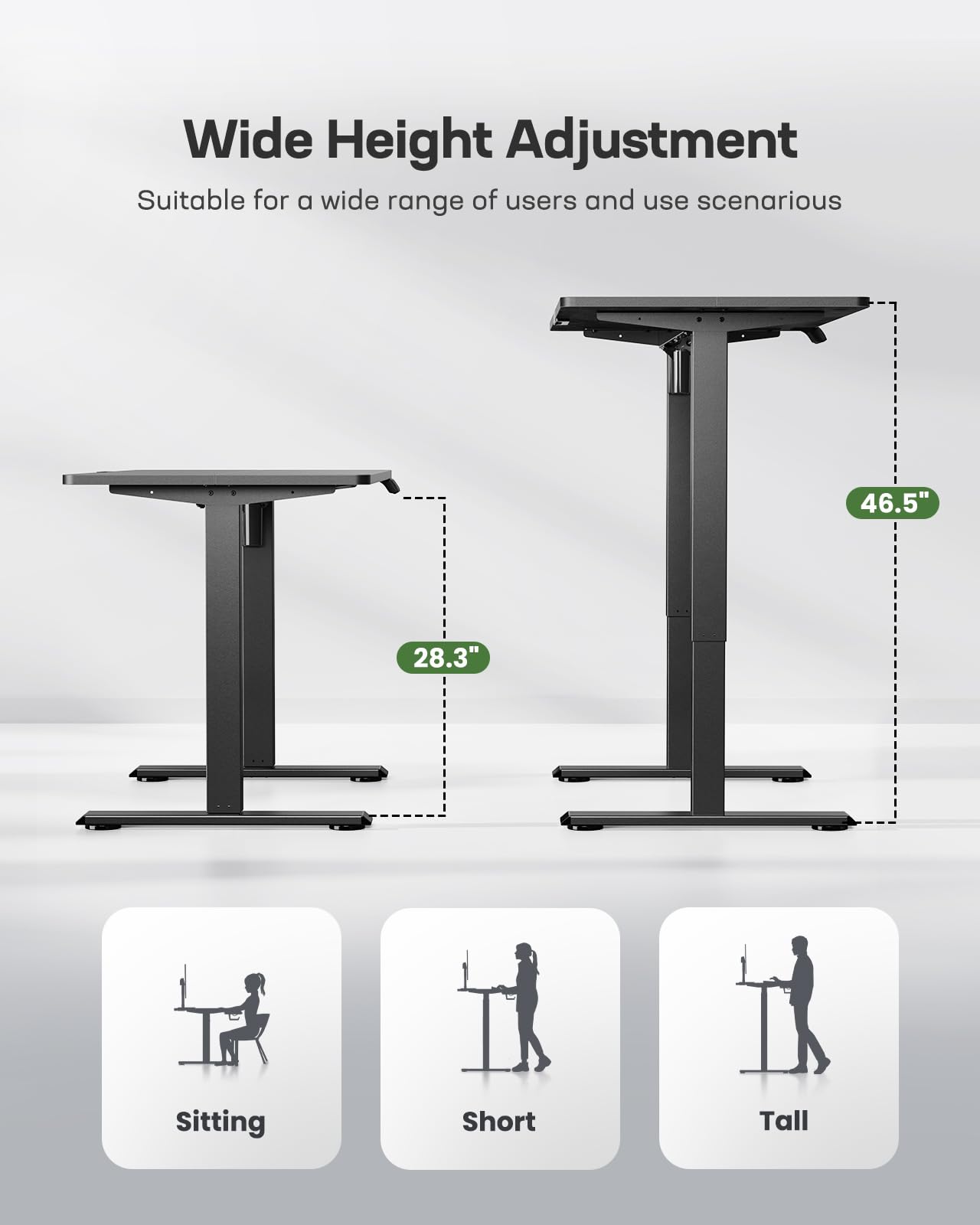 Marsail Electric Standing Desk Adjustable Height, 55 * 24 Inch Adjustable Desk Stand up Desk for Home Office Furniture Computer Desk Memory Preset with Headphone Hook