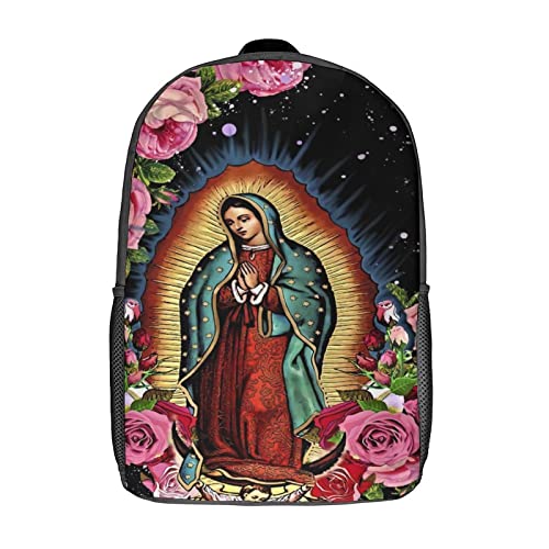 Waygotee Our Lady of Guadalupe Virgin Mary 3D Print Backpacks Bookbag Laptop Travel Bag Unisex for Adult Gifts 17 Inches