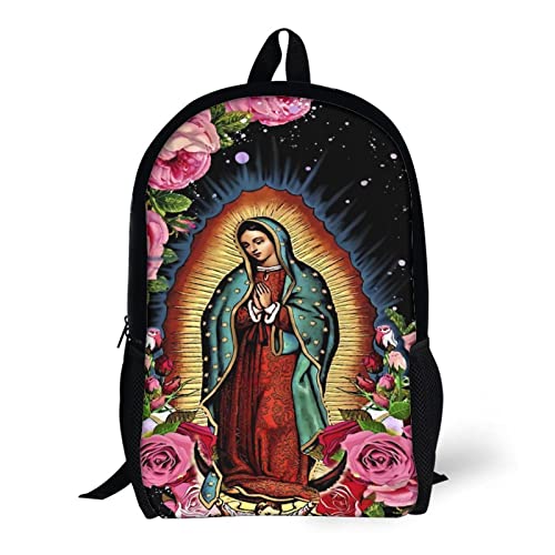 Waygotee Our Lady of Guadalupe Virgin Mary 3D Print Backpacks Bookbag Laptop Travel Bag Unisex for Adult Gifts 17 Inches