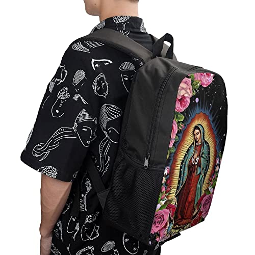 Waygotee Our Lady of Guadalupe Virgin Mary 3D Print Backpacks Bookbag Laptop Travel Bag Unisex for Adult Gifts 17 Inches