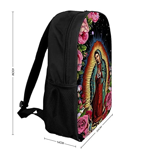 Waygotee Our Lady of Guadalupe Virgin Mary 3D Print Backpacks Bookbag Laptop Travel Bag Unisex for Adult Gifts 17 Inches