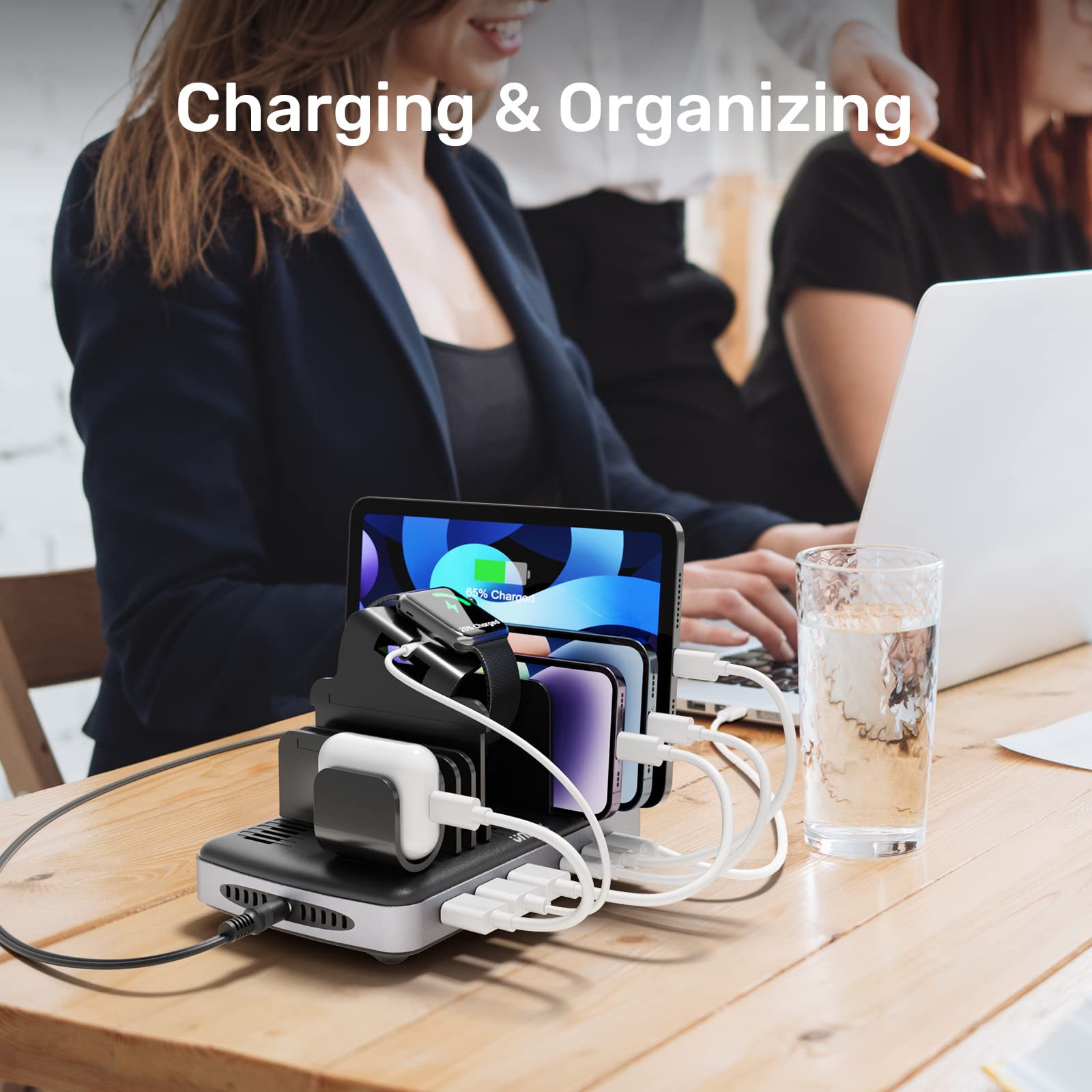 Unitek USB Charging Station for Multiple Devices - Multi USB C Charger Dock with 2 X PD 20W & PD 45W Port, Device Organizer Fast Charge Docking for iPhone, iPad, Samsung, Tablets and More