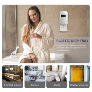 DOITOOL Soap Dispenser Tray 1pc Water Tray Lotion Dispenser Drip Tray Wall Soap Drip Tray Hand Gel Dispenser Tray Automatic Drip Tray Drinking Soap Dispenser Plastic Dripping Water White