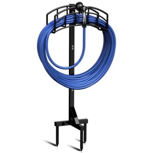 kesfitt garden hose holder,detachable water hose holders freestanding,heavy duty metal hose stand hose hanger garden hose storage rack for outside lawn yard