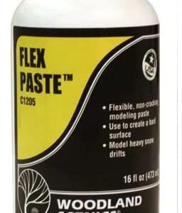 Woodland Scenics Flex Paste (C1205), Soft Flake Snow (SN140), and Make Your Day Paintbrushes