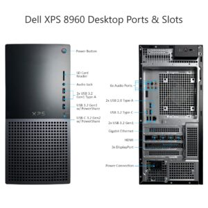 Dell XPS 8950 Gaming Desktop Computer - 12th Gen Intel Core i9-12900K up to 5.2 GHz CPU, 64GB DDR5 RAM, 2TB NVMe SSD + 4TB HDD, AMD Radeon RX 6700XT 12GB, Killer Wi-Fi 6, Windows 11 Home