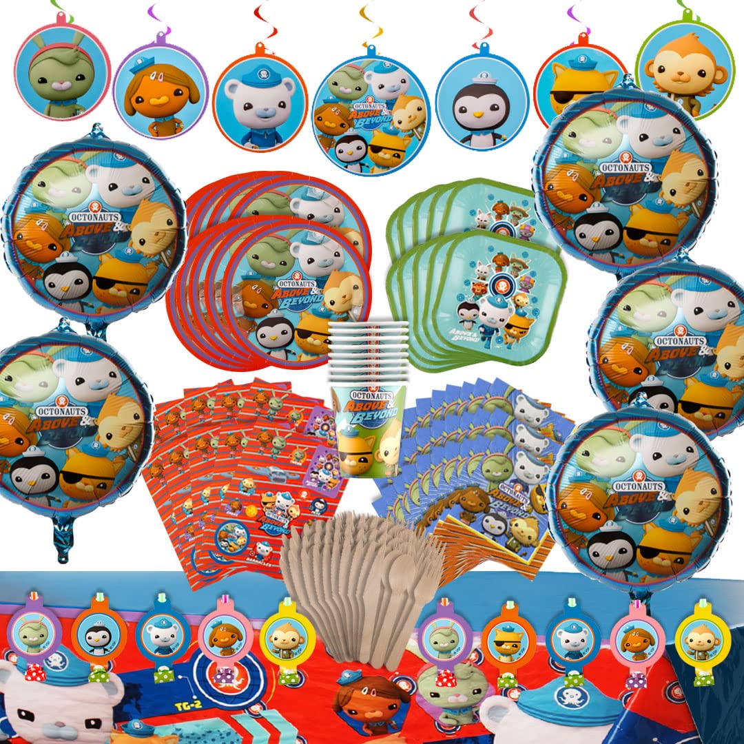 Octonauts Above and Beyond Party in a Box Kit: Complete Set 100+ Pieces - Plates, Cups, Banners, Utensils, Balloons, Stickers, Gift Bags, Decorations and More - Kwazzi, Barnacles, Dashi