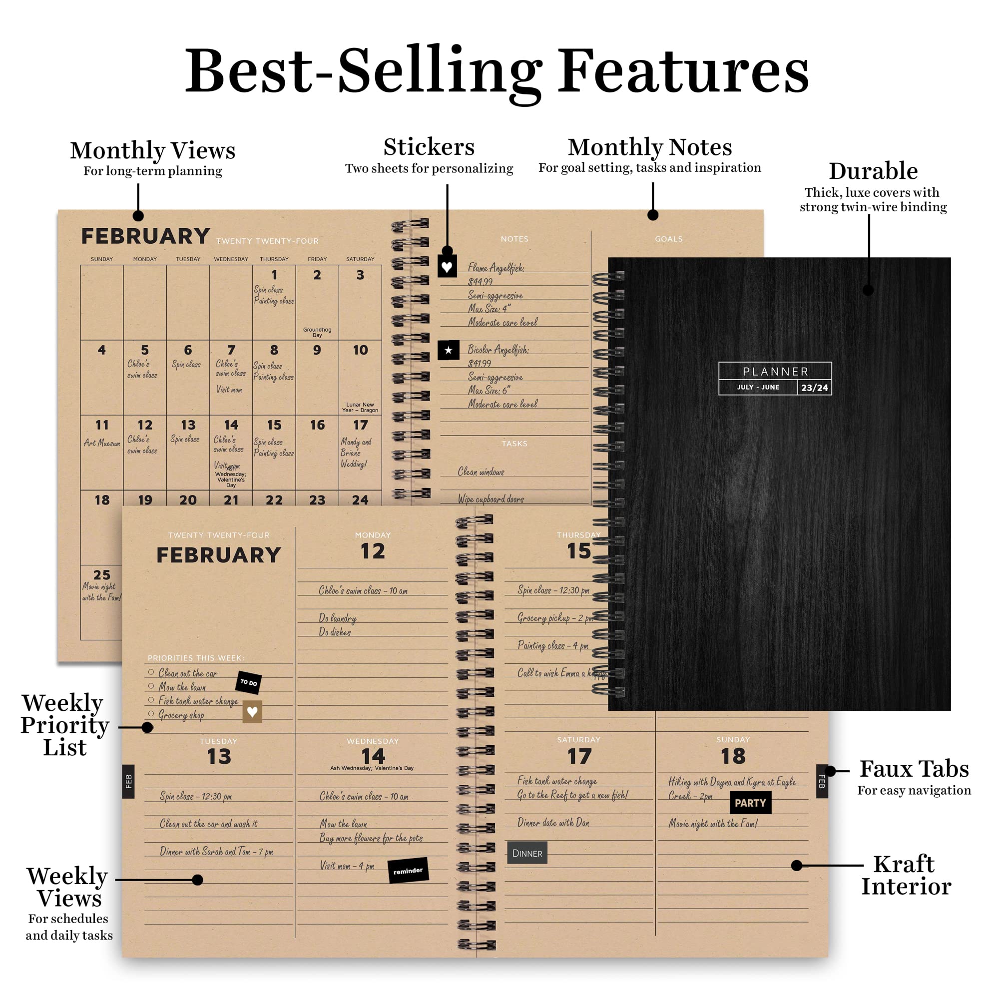 TF PUBLISHING July 2023 - June 2024 Striped Teacher Planner Lesson Plan Book | Academic Monthly Planner 2023-2024 | School Academic Planner 2023-2024 | Academic Monthly Weekly Planner 2023-2024