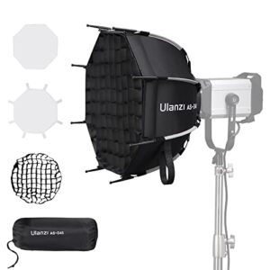 ulanzi parabolic softbox quick release - compatible with godox m200d/m300d, aputure ls 60d/x/ls c120d ii/amaran 100 200dx/amaran cob 60d/60x, and other bowens mount light (17.7inch/45cm)