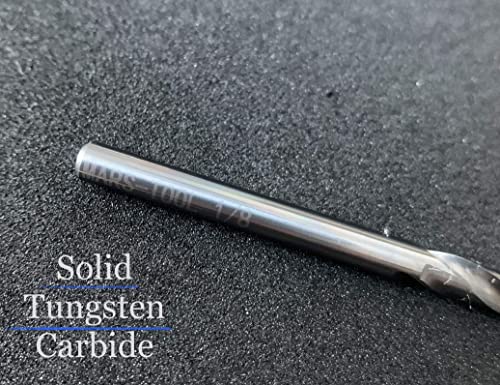 2/Pack Solid Carbide Drill Bit for Hardened Steel 1/8" HRa 91.3 Aerospace Standard K20 Tungsten Carbide Jobber Length Twist Drill for Metal 118 Degree Four Facet Point Fractional Size