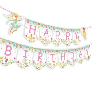 fairy tea party banner fairy party supplies fairy happy birthday party banner fairy banner for fairy floral birthday party supplies