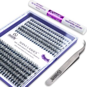 diy lash extension kit at home, 240pcs eyelash extension kit individual lashes kit lash clusters d curl wispy lash kit eyelash kit lash clusters kit with lash bond and seal and lash tweezers 20d&40d