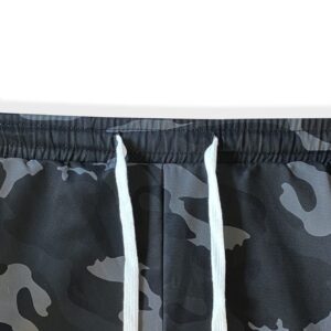 WDIRARA Men's Camo Print Drawstring Flap Pocket Side High Waist Cargo Pants Grey Camo L