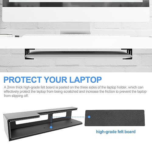 GOME Laptop Wall Mount Metal Bracket with Felt Board to Protect Your Laptop, Laptop Wall Mount Holder Shelf with Screws to Enhanced Stability