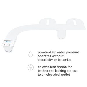 Brondell SS-150W SimpleSpa Thinline Essential Bidet Attachment for Toilet Seats with Adjustable Water Pressure, Side Arm Control, Thin Profile, White (Single Nozzle)