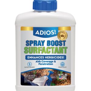 Adios! Spray Boost Surfactant for Herbicide and Weeds, Makes 50 Gallons of Nonionic Wetting Agent (16oz)