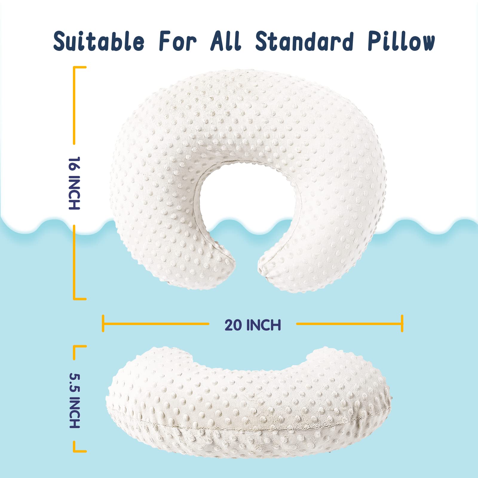 Ezencon Nursing Pillow and Positioner, Breastfeeding and Bottlefeeding Pillow for Baby Boys and Girls, Breast Feeding Pillow with Removable and Washable Pillow Cover(Beige-dot)