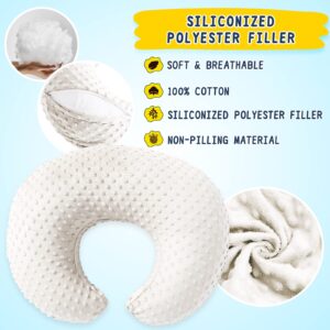 Ezencon Nursing Pillow and Positioner, Breastfeeding and Bottlefeeding Pillow for Baby Boys and Girls, Breast Feeding Pillow with Removable and Washable Pillow Cover(Beige-dot)