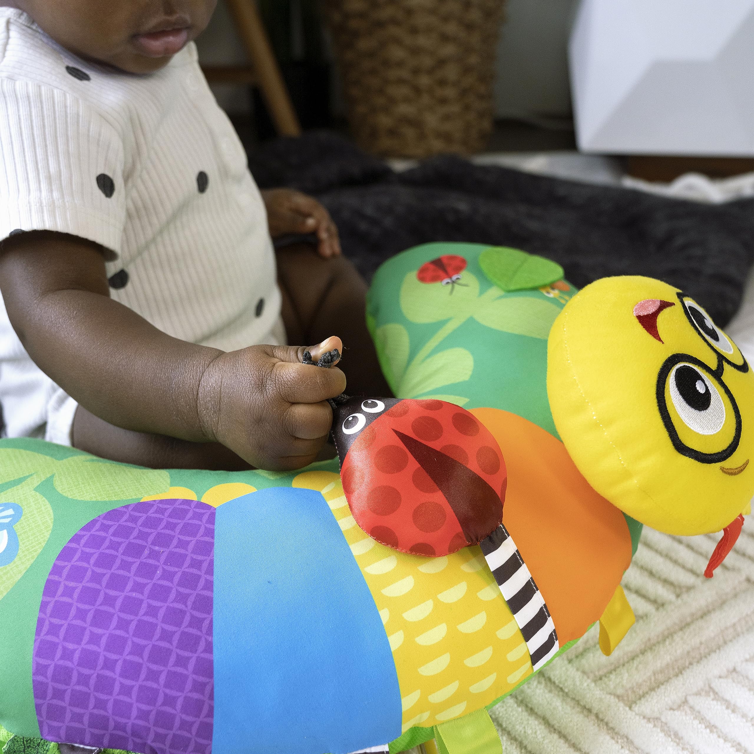 Baby Einstein Cal-a-Pillow Tummy Time Activity Pillow, Multisensory, Cal The Caterpillar, Ages 0+ Months