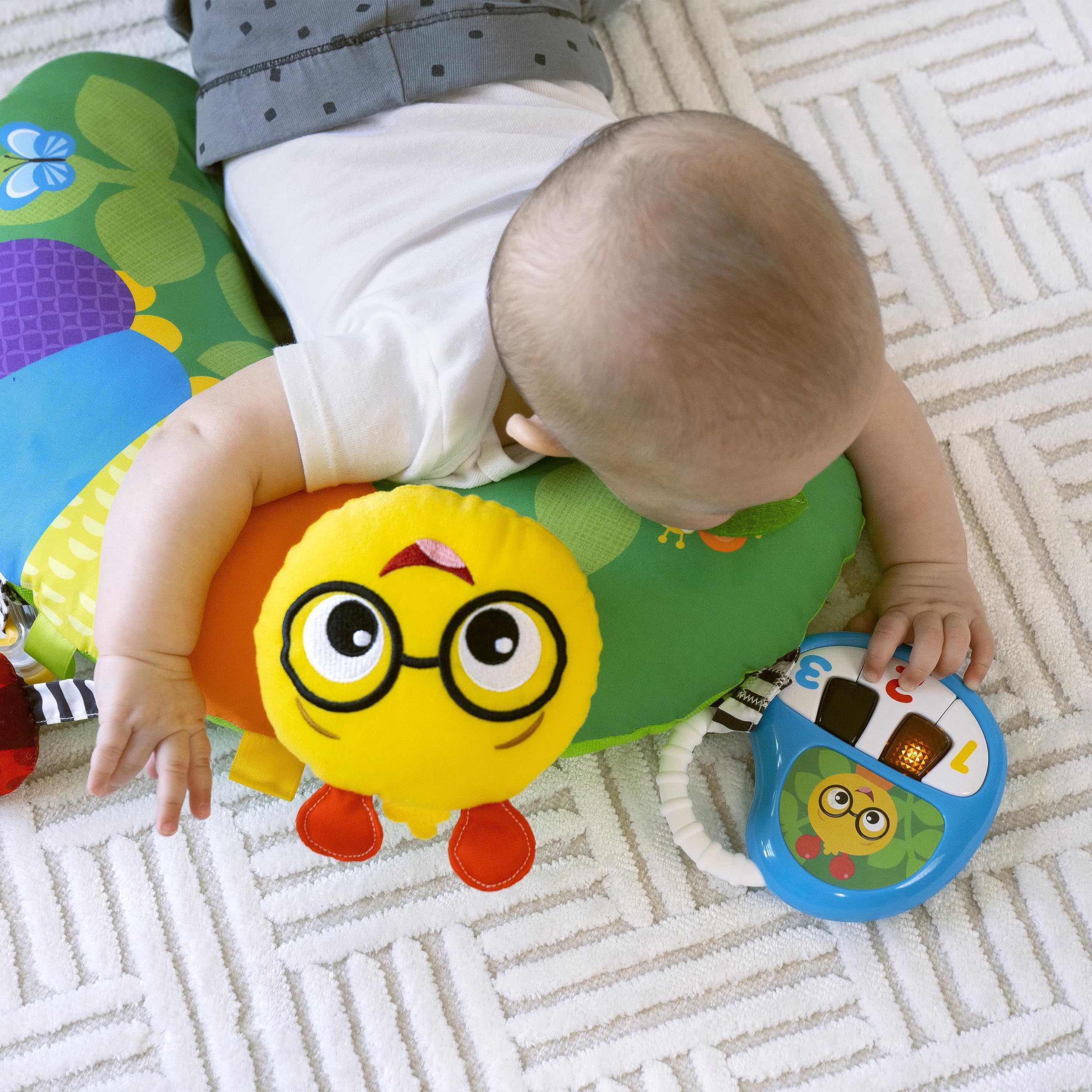 Baby Einstein Cal-a-Pillow Tummy Time Activity Pillow, Multisensory, Cal The Caterpillar, Ages 0+ Months