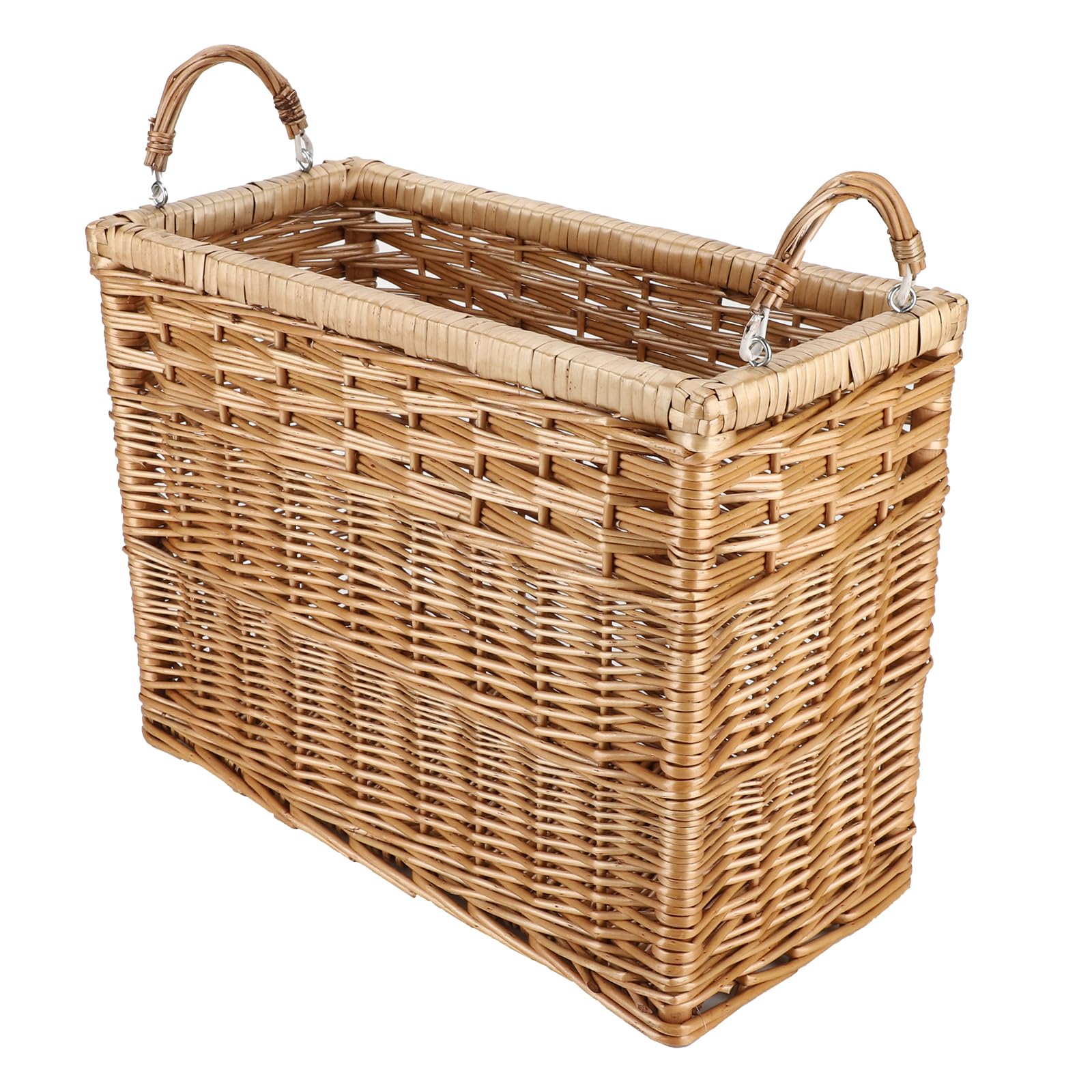 YAHUAN Natural Wicker Storage Basket with Built-in Handles Stair Basket Magazine Basket Large Wicker Baskets for storage Home Organizing Laundry (Wicker)