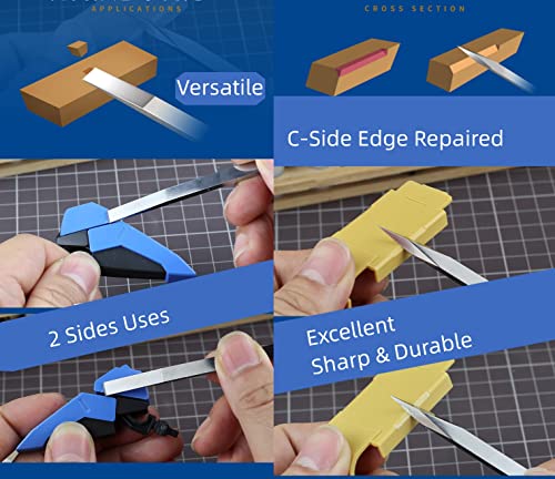 ANSAI Double Edge Chisel, Trigone Enlarge Panel Line, Flat Repair C-Side Versatile Modeling Tools Scriber Carved For Hobbies Mecha Military Miniature Scale Model Kit