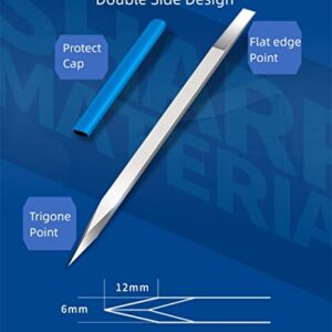 ANSAI Double Edge Chisel, Trigone Enlarge Panel Line, Flat Repair C-Side Versatile Modeling Tools Scriber Carved For Hobbies Mecha Military Miniature Scale Model Kit