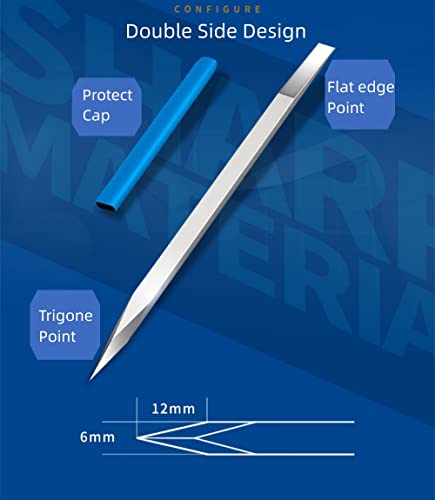 ANSAI Double Edge Chisel, Trigone Enlarge Panel Line, Flat Repair C-Side Versatile Modeling Tools Scriber Carved For Hobbies Mecha Military Miniature Scale Model Kit