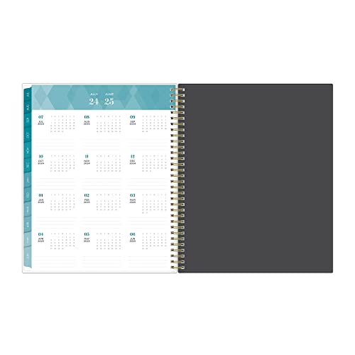 Blue Sky inkWELL Press for 2023-2024 Academic Year Weekly and Monthly Planner, 8.5' x 11', Flexible Cover, Wirebound, Ombre Diamond Charcoal (136451)