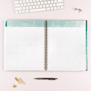 Blue Sky inkWELL Press for 2023-2024 Academic Year Weekly and Monthly Planner, 8.5' x 11', Flexible Cover, Wirebound, Ombre Diamond Charcoal (136451)