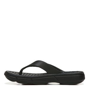 ryka womens rest ez recovery sandal flip-flop, black, 8 us