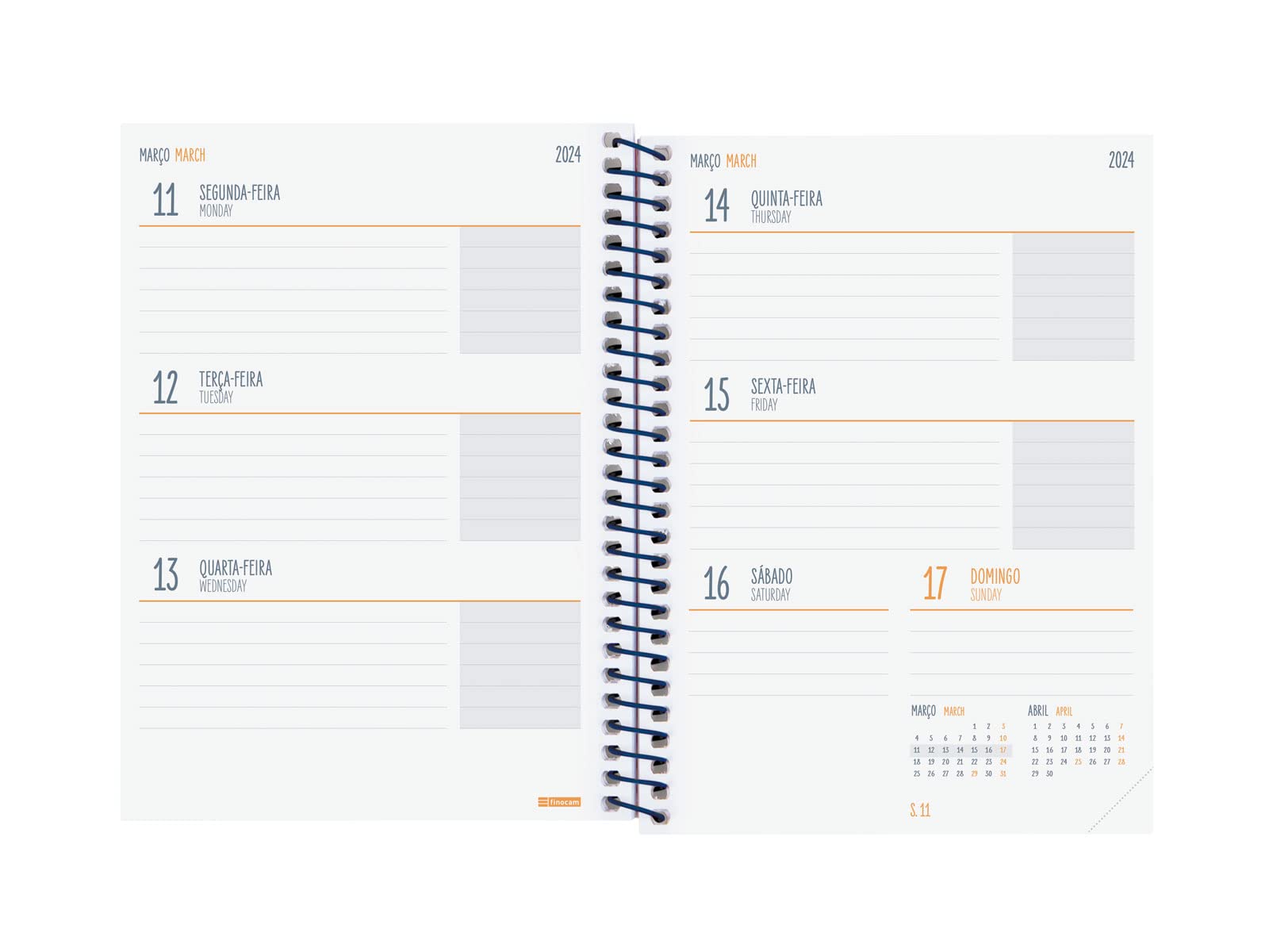 Finocam - Secondary diary 2023 2024 week horizontal view September 2023 - June 2024 (lesson year) + July and August summarized Portuguese city