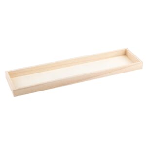 hammont bamboo kitchen serving tray - eco friendly wooden serving trays for meat, vegetables, cheese and charcuterie board - 4 pack home décor and serving trays - 17x4x1 inches