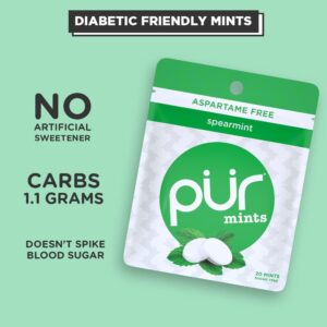 PUR Mints | Aspartame Free Mints | 100% Xylitol | Sugar Free, Vegan, Gluten Free & Keto Friendly | Natural Flavored Mints, Variety Pack, 20 Pieces (Pack of 3)