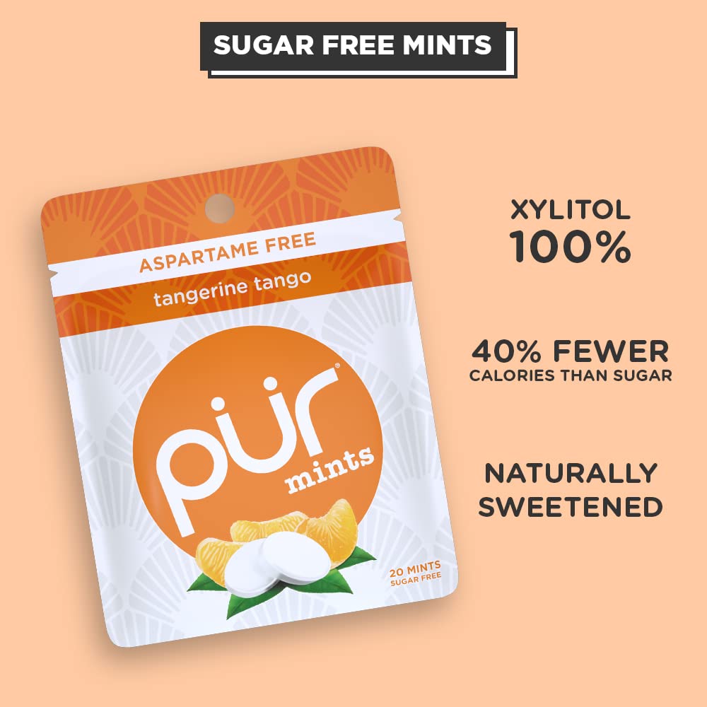 PUR Mints | Aspartame Free Mints | 100% Xylitol | Sugar Free, Vegan, Gluten Free & Keto Friendly | Natural Flavored Mints, Variety Pack, 20 Pieces (Pack of 3)