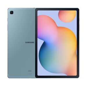 samsung galaxy tab s6 lite 10.4" 64gb android tablet w/long lasting battery, s pen included, slim metal design, akg dual speakers, us version, angora blue (renewed)