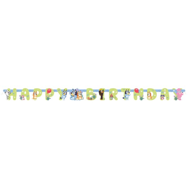 Bluey Birthday Party Supplies Bundle includes Table Cover and Happy Birthday Banner and 1 Dinosaur Sticker Sheet (2 Pack Bundle)