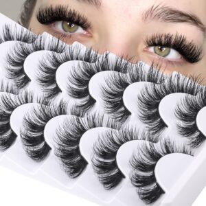 jimire cluster lashes diy individuals cat eye wispy false eyelashes soft d curly russian strip lashes look like eyelash extensions 15mm volume 6d fluffy lashes 7 pairs pack