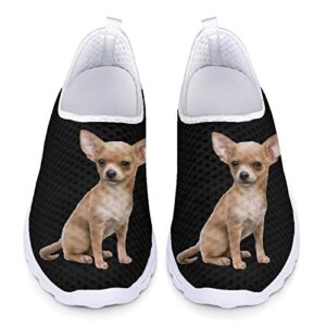 instantarts chihuahua womens water shoes casual air mesh sports aqua shoes quick dry comfortable beach flat shoes