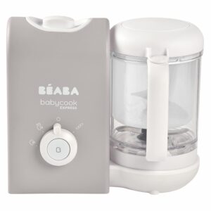 BEABA Babycook Express - the Fastest Babycook, Baby Food Maker, Baby Food Processor, Baby Food Steamer, Large Capacity, Make 34 Servings of Healthy Food for Baby in 15 Mins, Baby Essentials, (Grey)