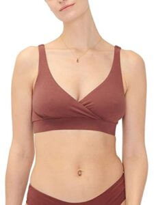 hatch the dream feed and sleep bra - wireless, no hardware nursing bras - maternity bra with crossover front - breathable premium pima cotton nursing bra - anise - medium