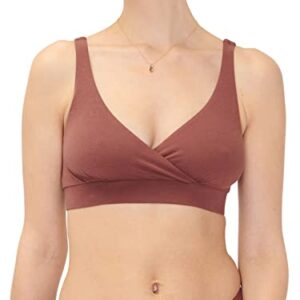 HATCH The Dream Feed and Sleep Bra - Wireless, No Hardware Nursing Bras - Maternity Bra with Crossover Front - Breathable Premium Pima Cotton Nursing Bra - Anise - Medium