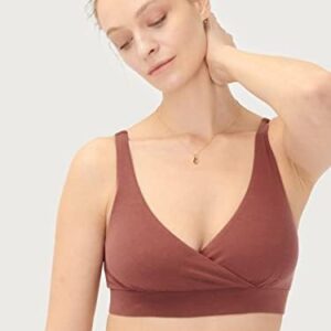 HATCH The Dream Feed and Sleep Bra - Wireless, No Hardware Nursing Bras - Maternity Bra with Crossover Front - Breathable Premium Pima Cotton Nursing Bra - Anise - Medium