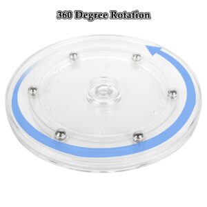 Oungy 4PCS 6 Inch Acrylic Lazy Susan Turntable Rotating Tray with Steel Ball Bearings Clear Turntable Organizer for Table Spice Cake Rack Kitchen Cabinets Monitor