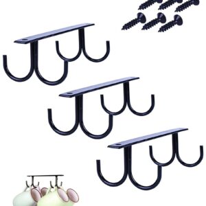 YQBOOM Mug Rack Under Cabinet 12 Hooks Coffee Mug Hooks Simple Coffee Mug Organizer Cup Hanger for Bar Kitchen Utensils Display