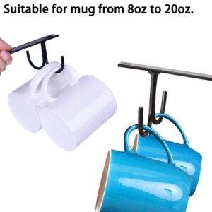 YQBOOM Mug Rack Under Cabinet 12 Hooks Coffee Mug Hooks Simple Coffee Mug Organizer Cup Hanger for Bar Kitchen Utensils Display