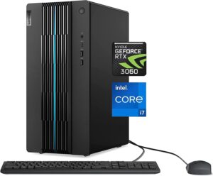 lenovo 2023 ideacentre 5i gaming desktop pc, geforce rtx 3060, intel 12-core i7-12700 12th gen, 32gb ram 3200mhz, 1tb pcie ssd + 1tb hdd, 2 year warranty, keyboard & mouse, ethernet, wifi 6