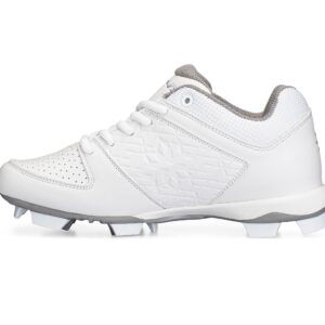 RIP-IT Girls Diamond Softball Cleats | Youth Softball Shoes for Girls | White | Size 4.5